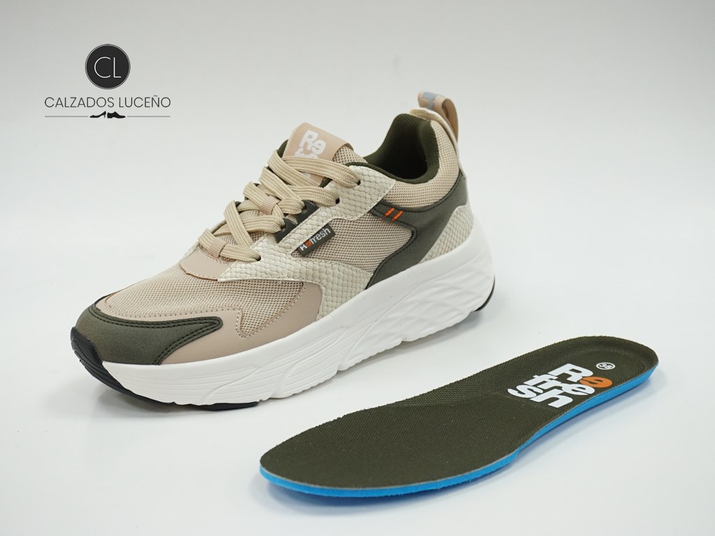 Refresh Sneakers Mujer Plataforma Beig - Calzados Luceño